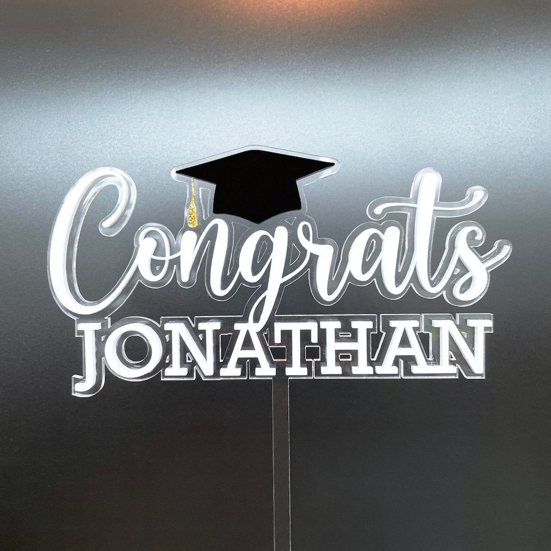 Personalized Graduation Cake Topper Congrats Grad Cake Decor Graduation ...