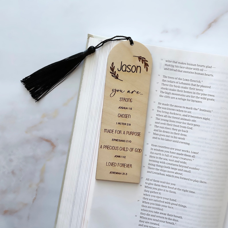 Personalized Bible Verse Bookmark | Christian Gift for Men | Faith Gift ...