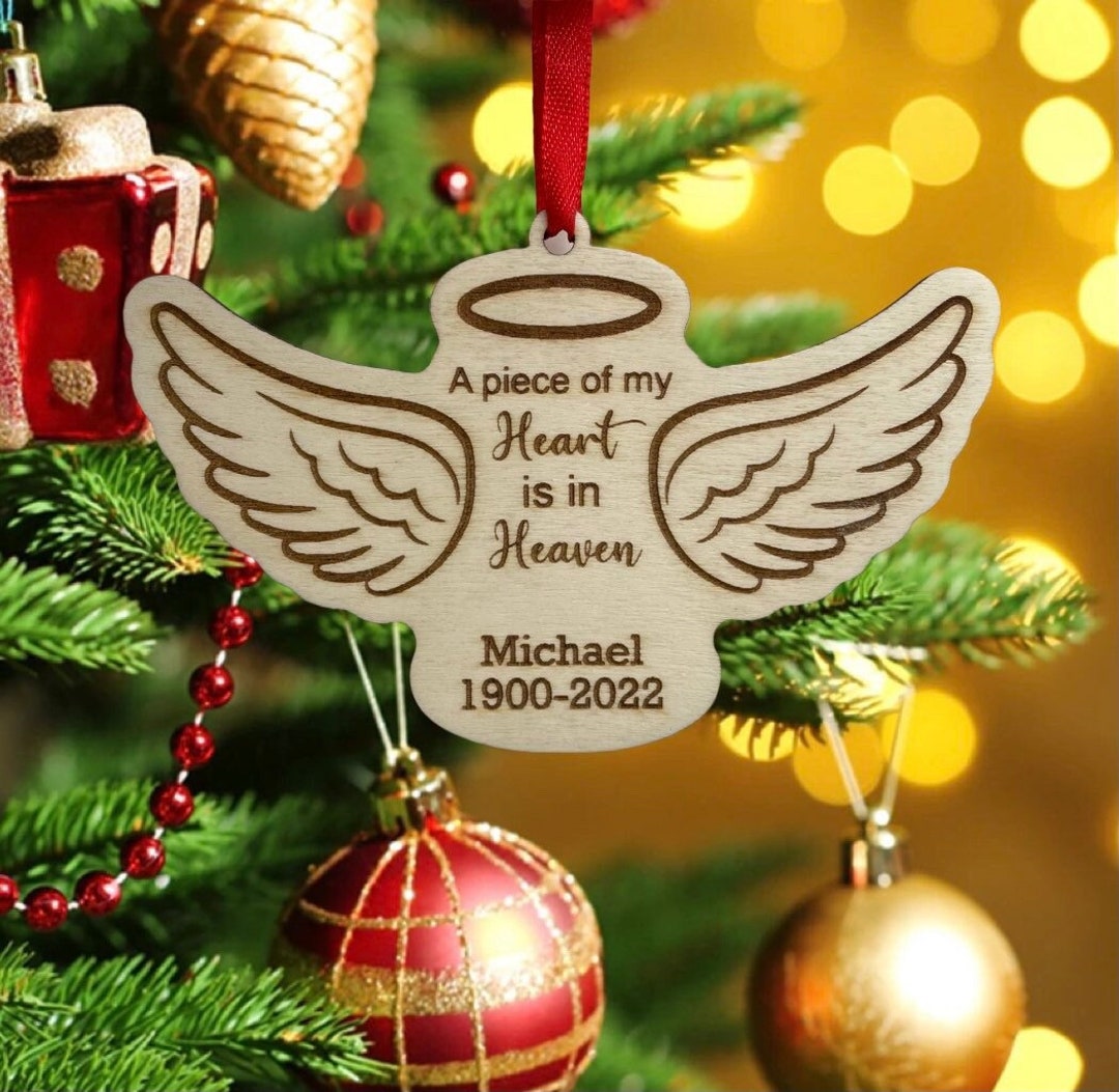 Personalized Angel Wings Ornament Laser Cut Custom Angel in Heaven ...