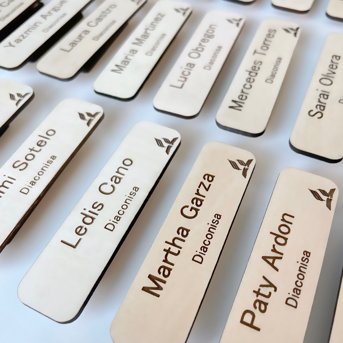 Personalized Wood Name Tags, Magnetic Back, Wooden Name Badges ...