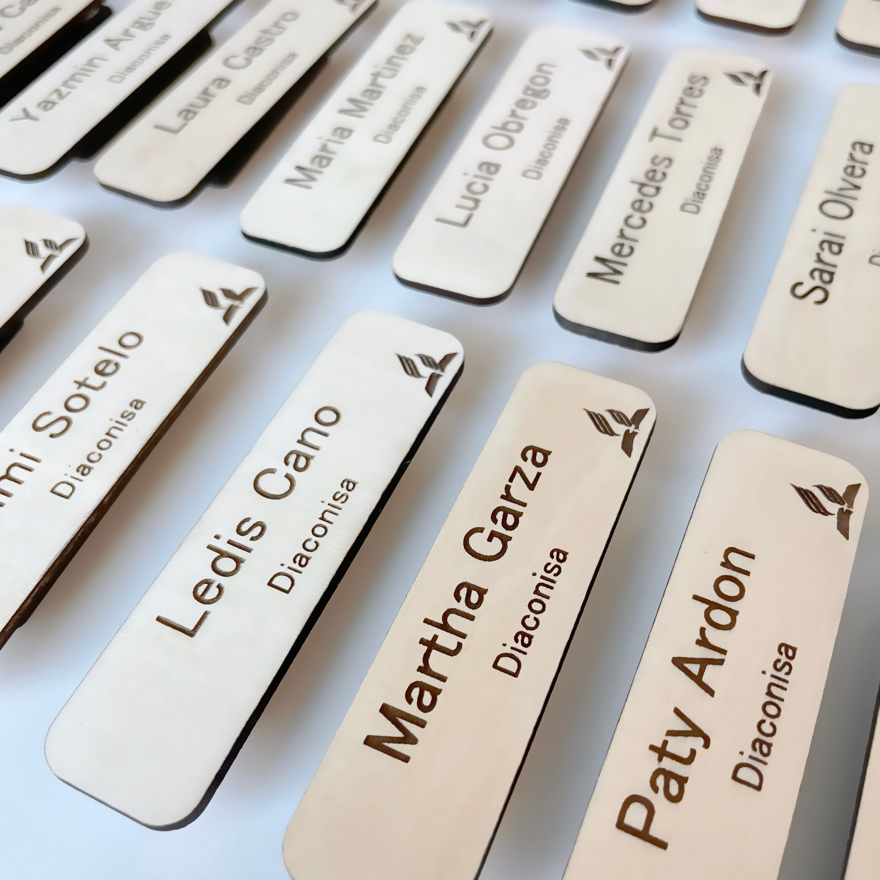 Personalized Wood Name Tags Magnetic Back Wooden Name | Etsy