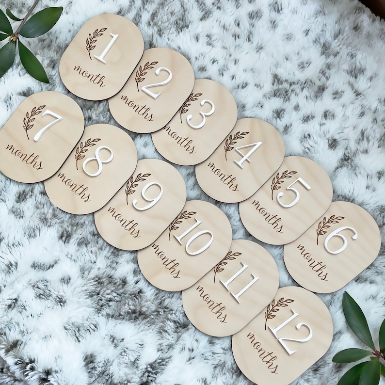 Baby Milestone Personalized Wood Disc Acrylic Custom Milestone | Etsy