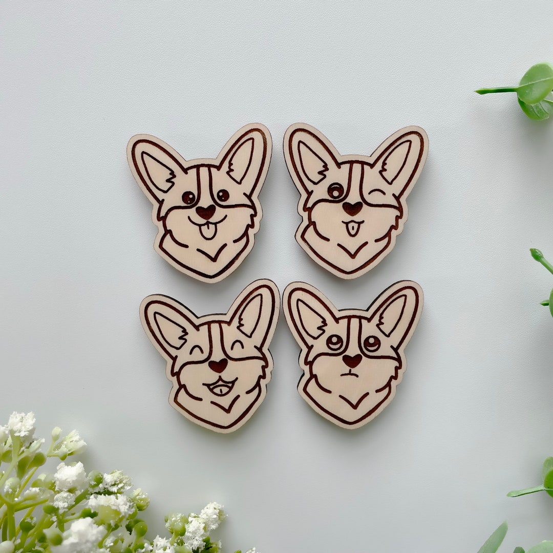 Corgi Pet Wooden Magnet Set Corgi Fridge Decorations Magnets Cute Corgi ...