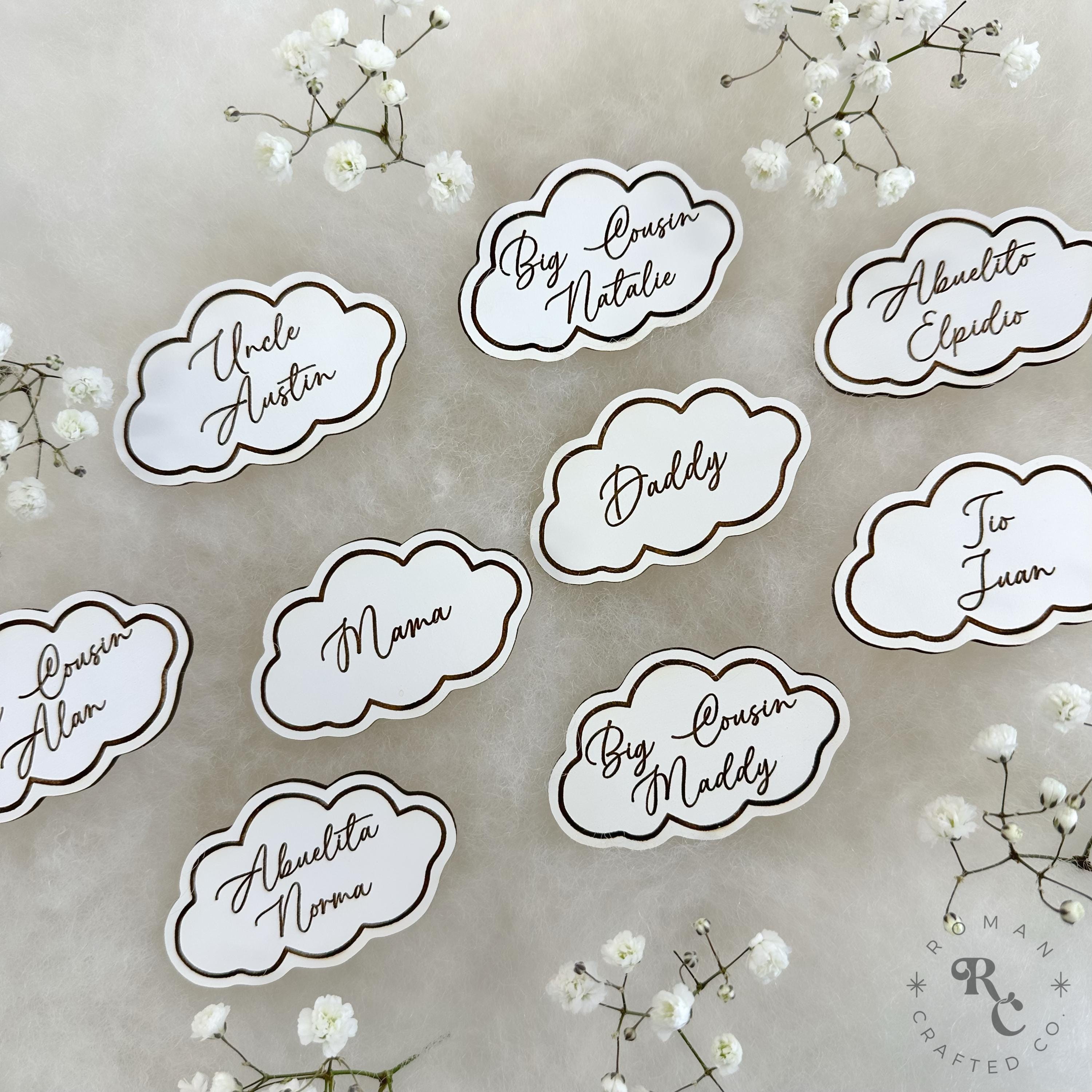 Personalized Cloud Theme Baby Shower Pins, Cloud Baby Shower Favors ...