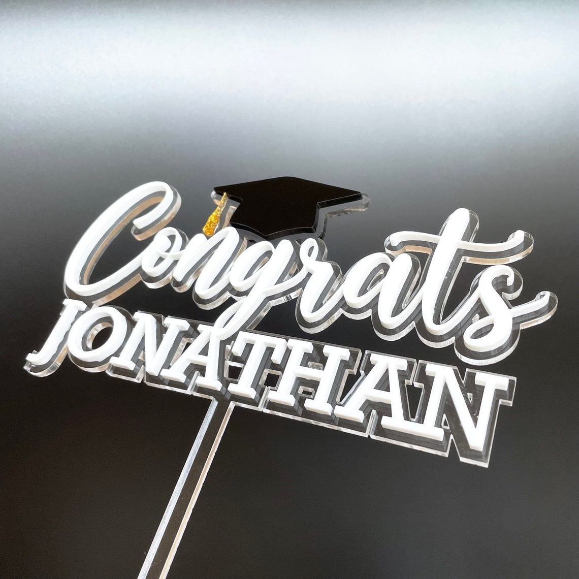Personalized Graduation Cake Topper Congrats Grad Cake Decor | Etsy