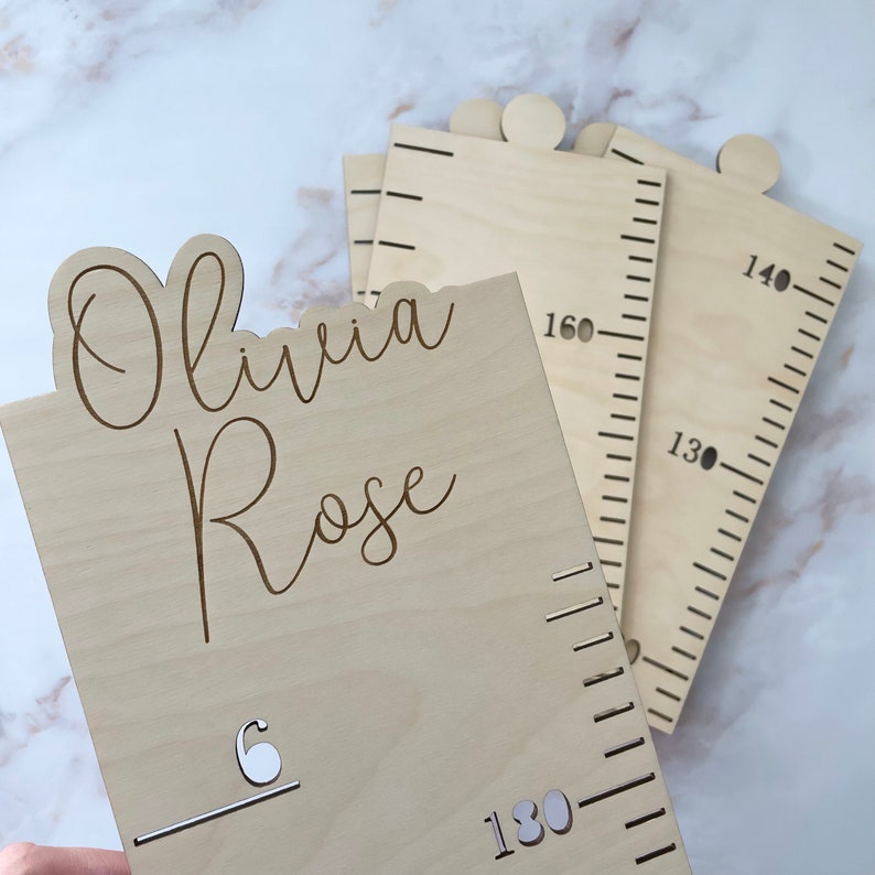 Personalized Wooden Growth Chart Ruler | Growth Measuring Stick ...