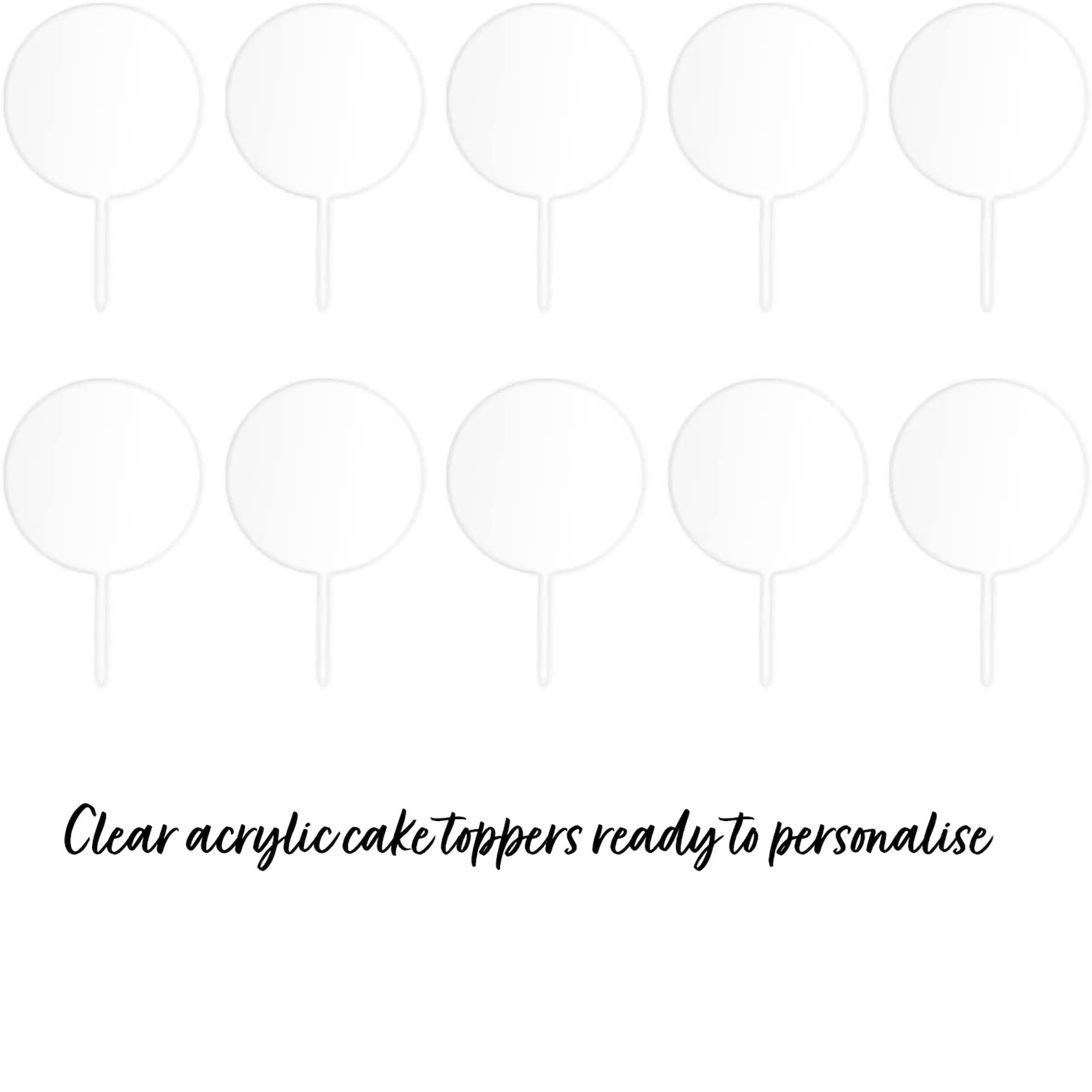 Round Acrylic Clear Cake Topper Blanks | Perfect for Vinyl | Cake ...