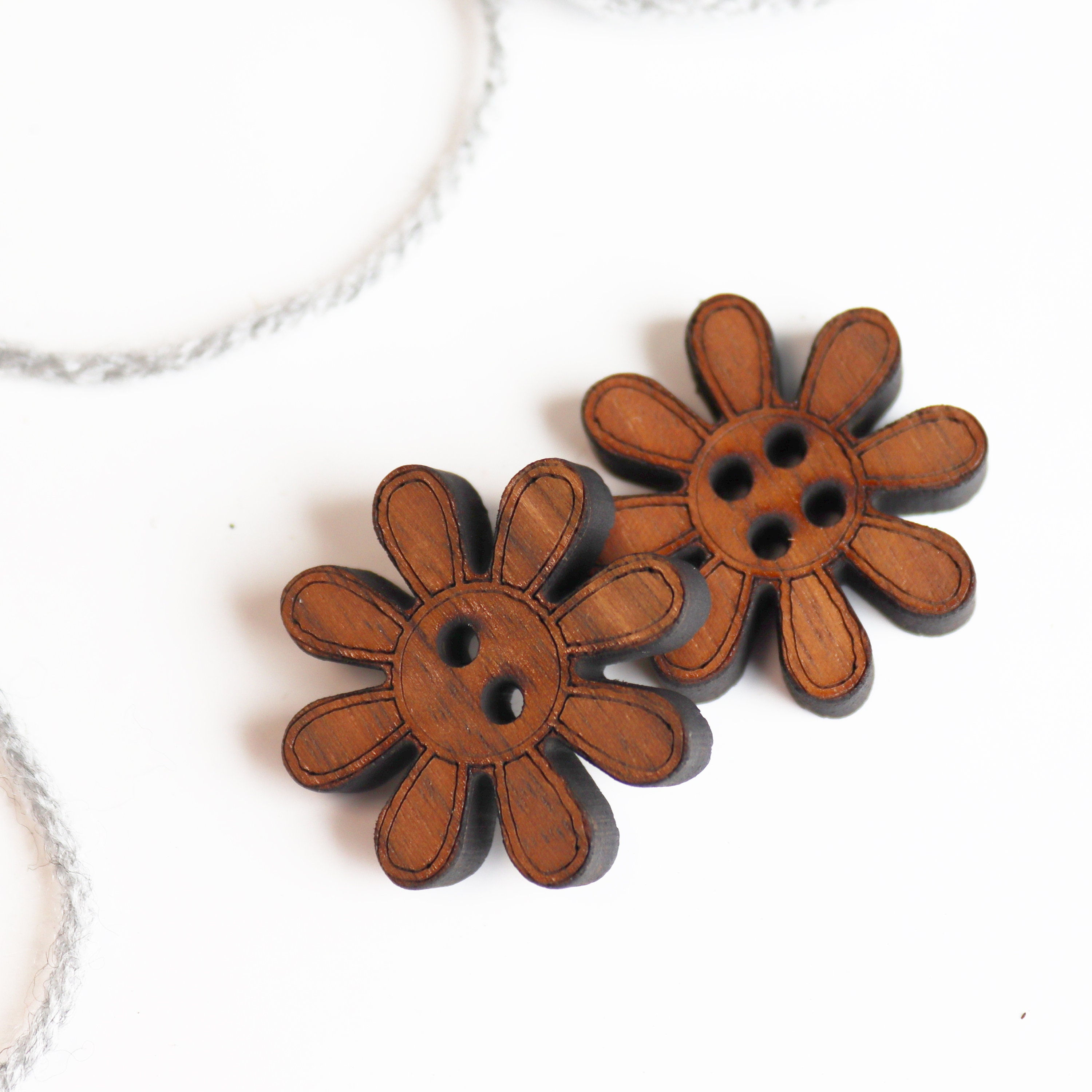 Wooden Buttons|flower Shaped Wood Laser Cut|knitting|sewing|crochet ...