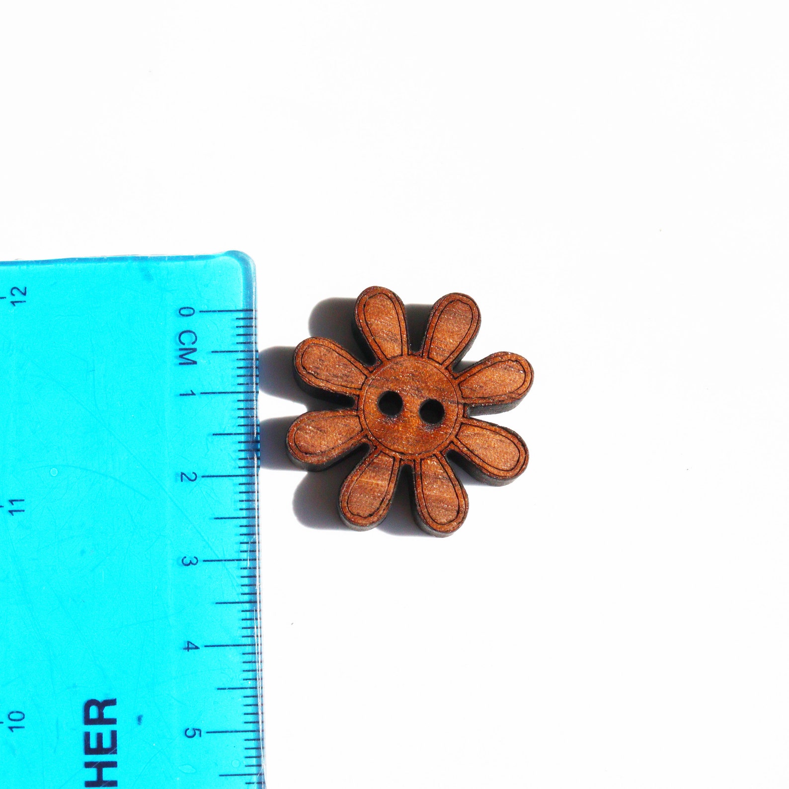 Wooden Buttons|flower Shaped Wood Laser Cut|knitting|sewing|crochet ...