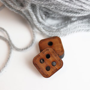 Wooden Buttons| Square Shaped |knitting|sewing|crochet| Craft Pack of ...