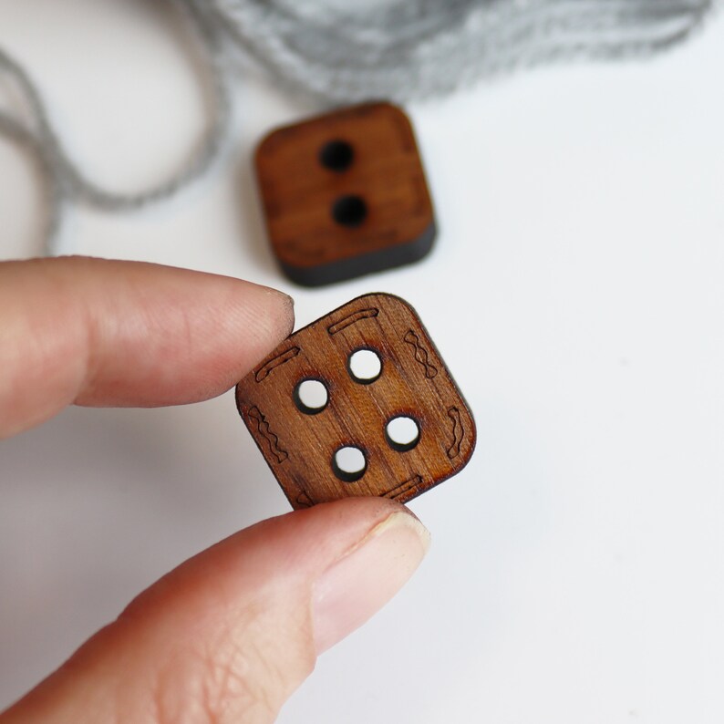 Wooden Buttons| Square Shaped |knitting|sewing|crochet| Craft Pack of ...