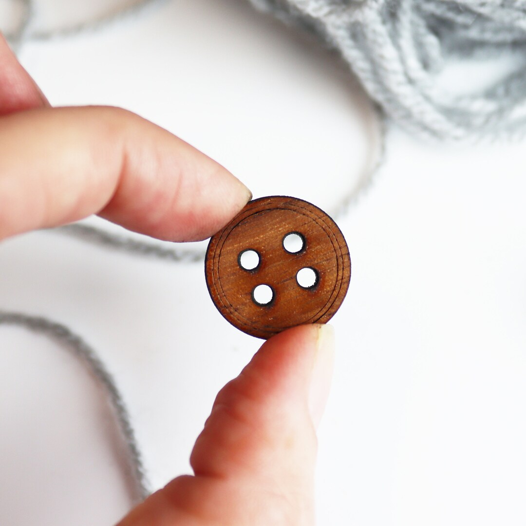 Wooden Buttons | Round Shaped Wood Laser Cut | Knitting | Sewing ...