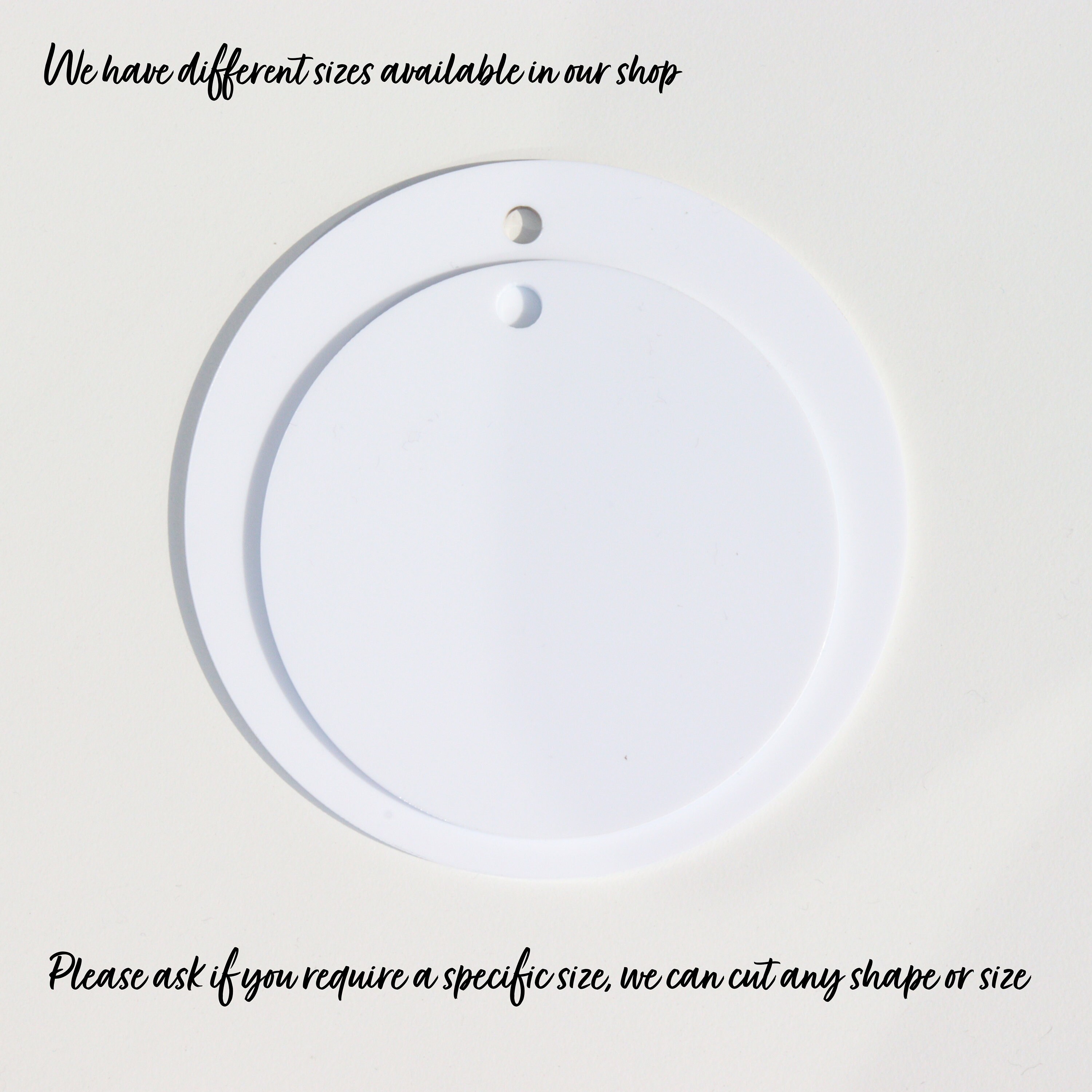 2mm White Acrylic Craft Blanks Circular White Acrylic Craft Blanks With ...