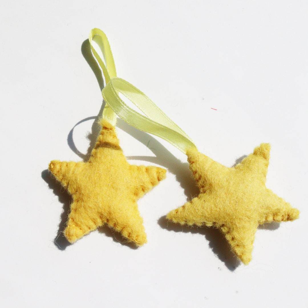 Mini Yellow Hanging Felt Stars | Felt Craft Stars | Yellow Felt ...