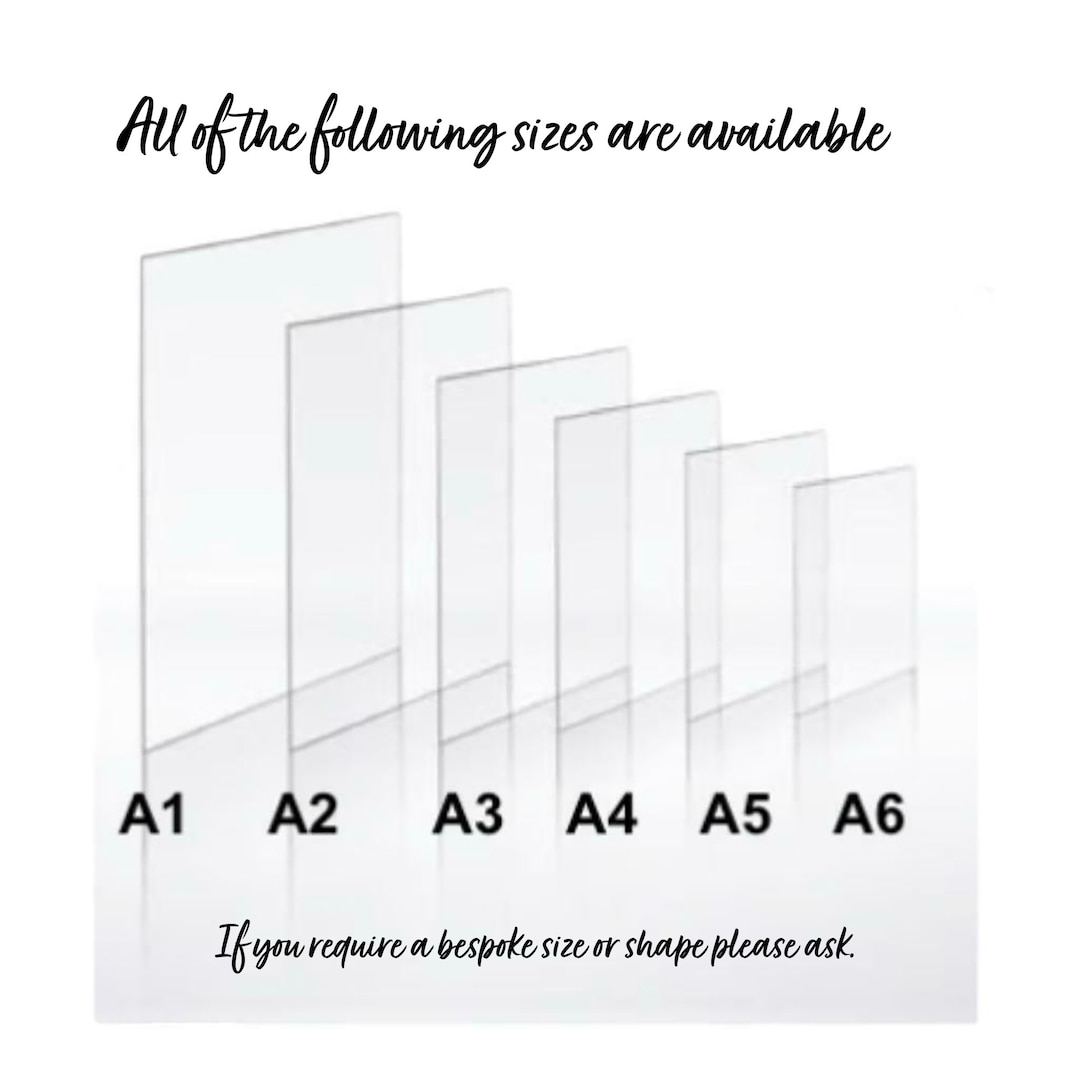 Clear Acrylic Sheets Blank | Acrylic Craft Blanks | A6 - A1 Size Clear ...