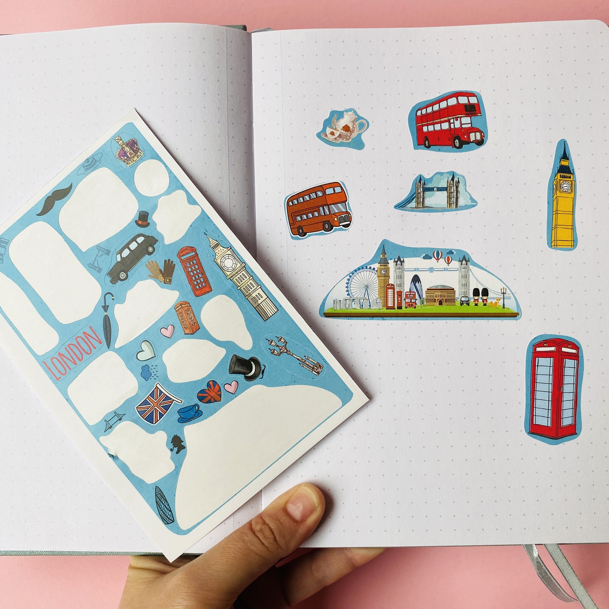 London Stickers Travel London Sticker Sheet England Decals British ...