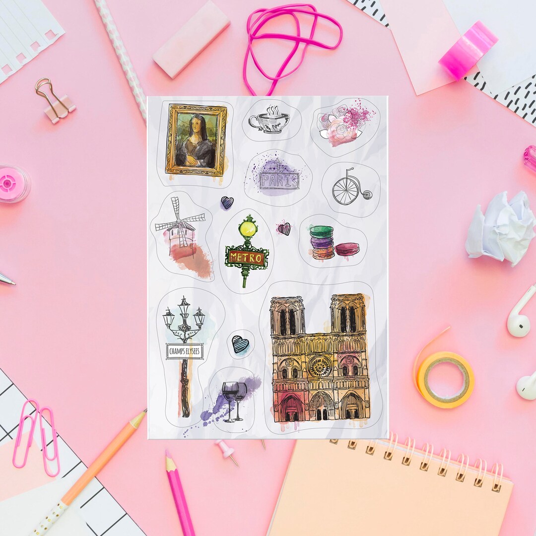 Paris Sticker, Cozy Sticker Sheet, Phone Case Sticker, Mini Laptop ...