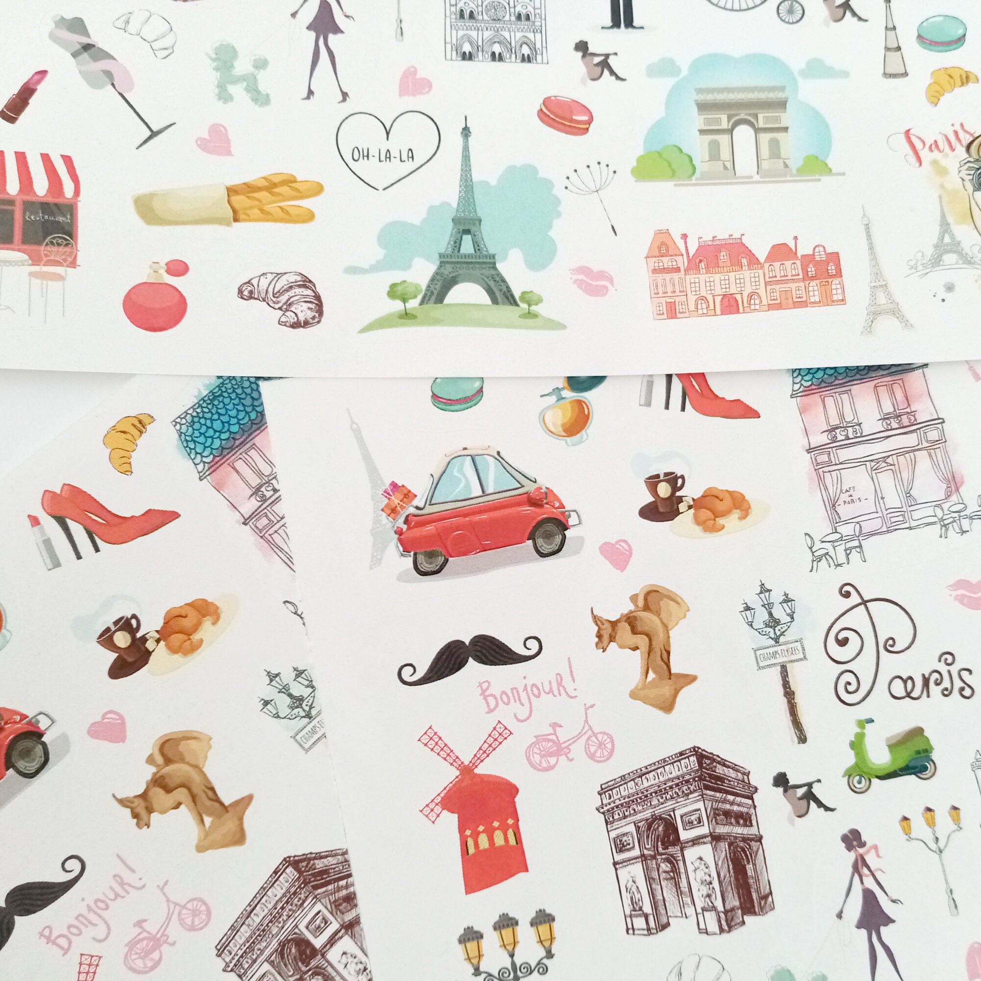 France Stickers Paris Stickers Travel Sticker Sheet With 40 - Etsy UK