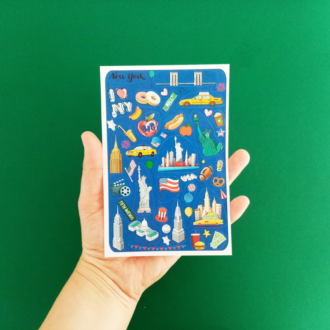 NYC Sticker Pack, New York City Sticker Sheet With 27 Decals, Travel ...