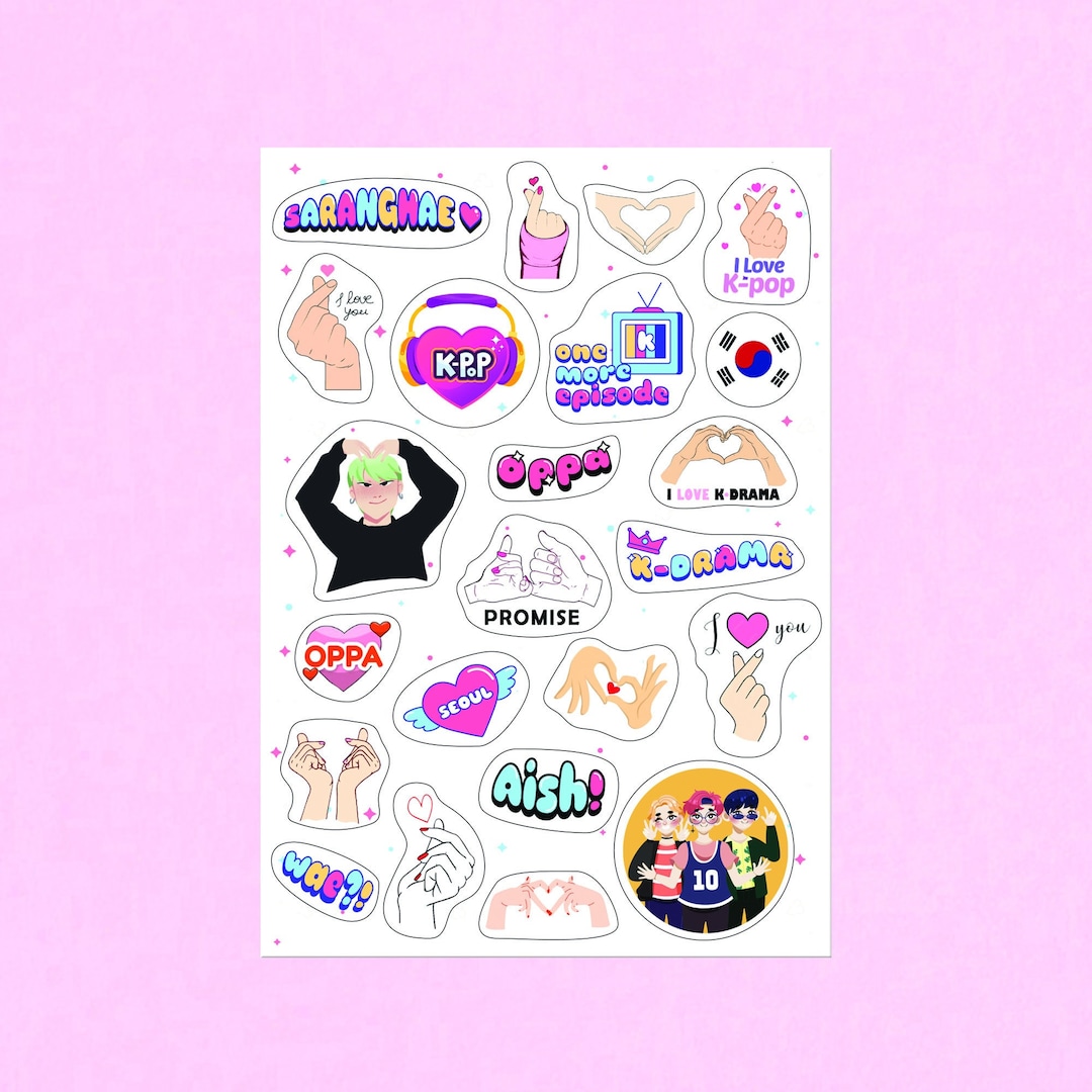 Kpop Decal BTS Korean Stickers South Korea Korean Heart Kpop - Etsy