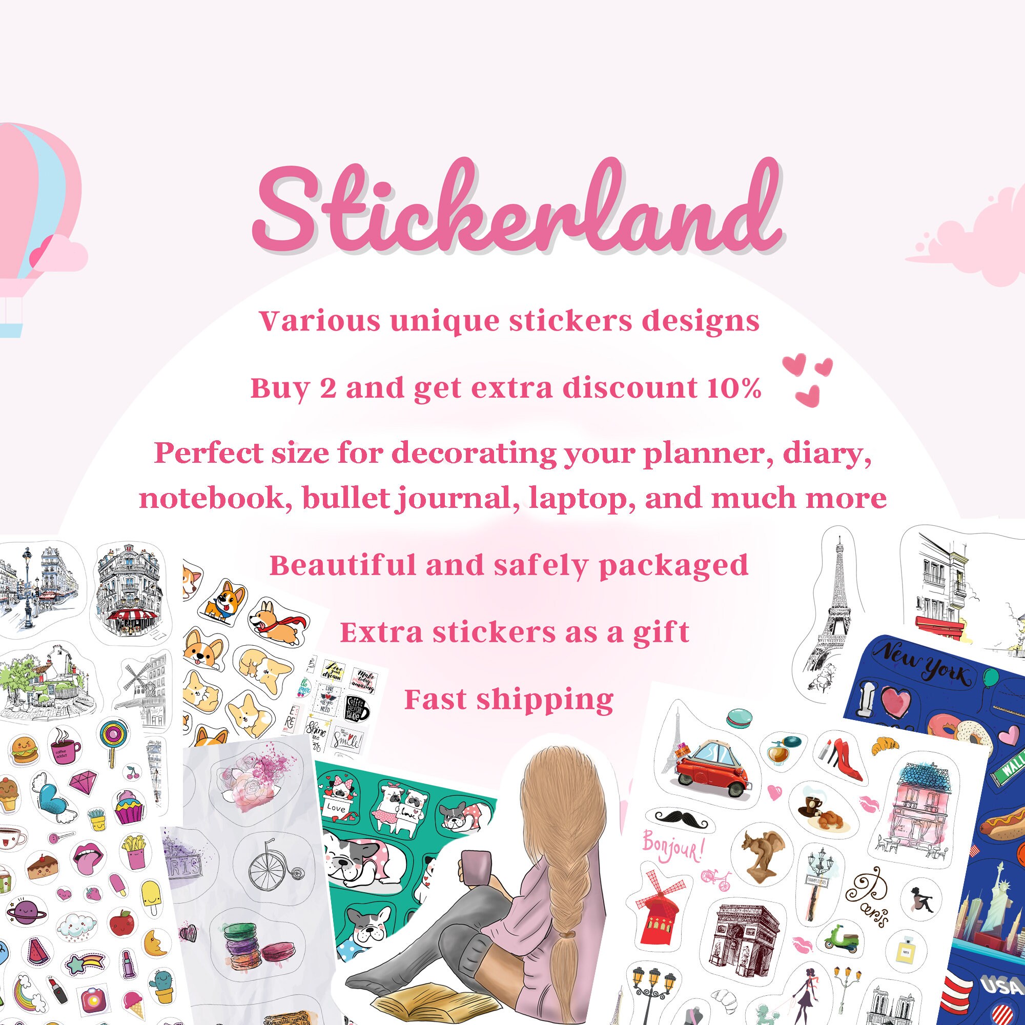 Sticker Sheet Pink Flamingo Mini Stickers Pack Journal Decals - Etsy