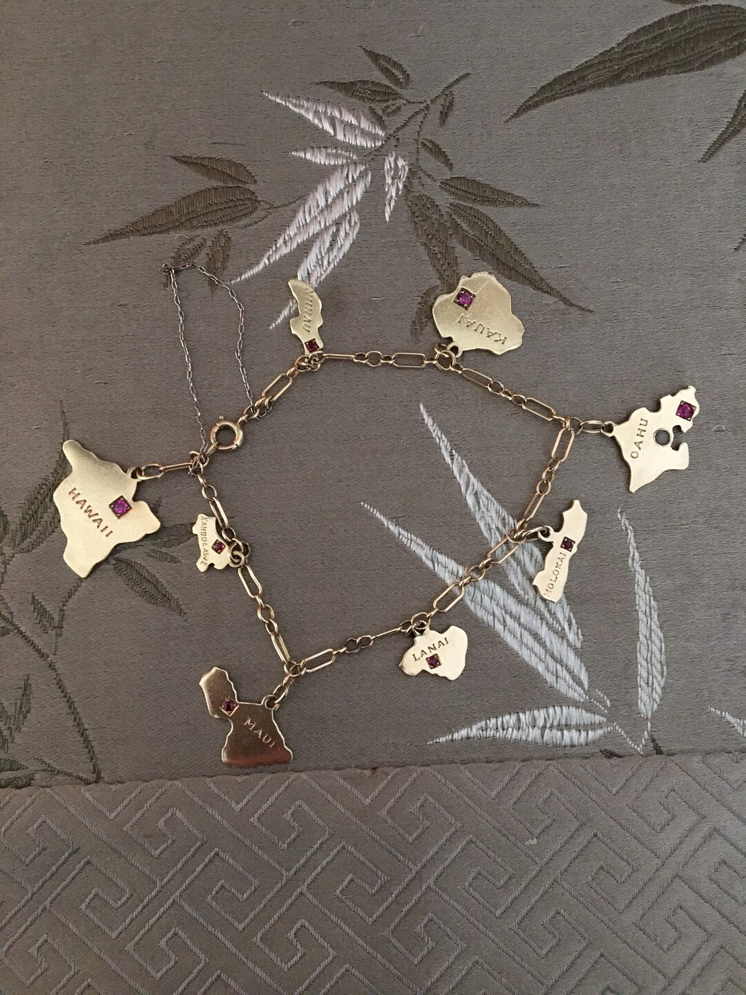 Vintage Hawaiian Islands Charm Bracelet 14K Rare - Etsy