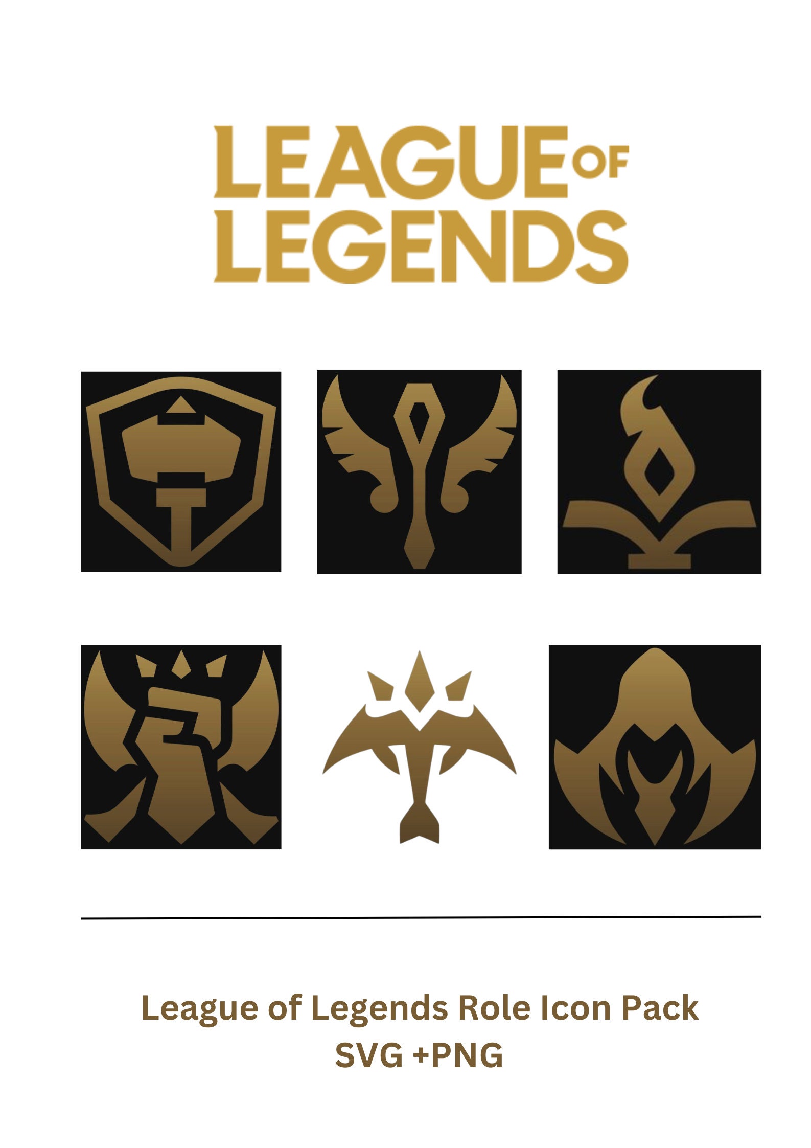 League of Legends Role Icon Pack Digital File SVG PNG - Etsy