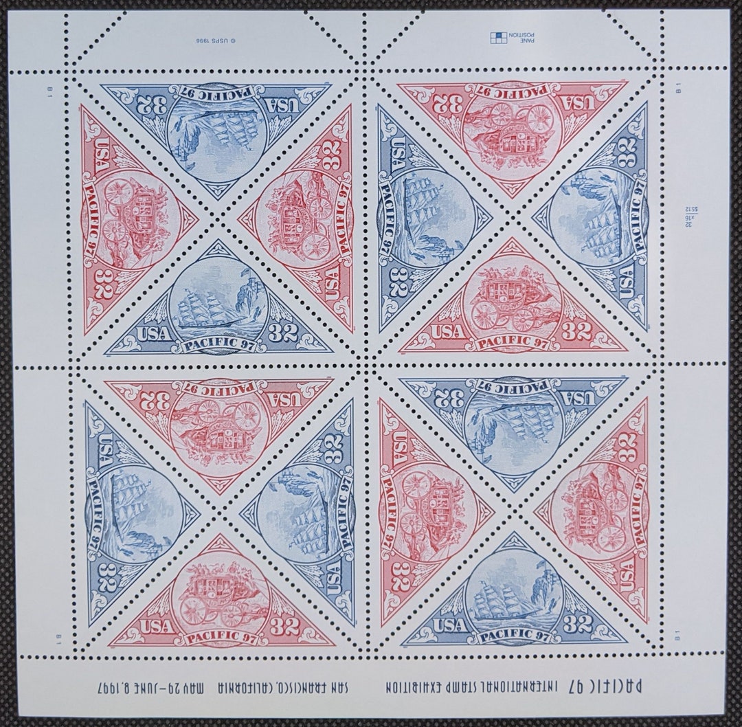 US 32 Cent Pacific 1997 Triangle Stagecoach and Ship Scott's #3130-31 ...
