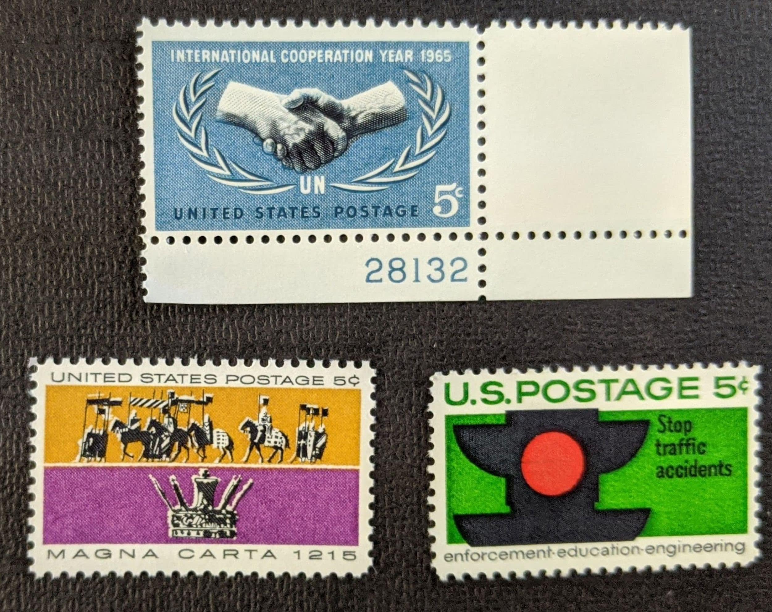 16 Unhinged 1965 5 Cent US Stamps #1261-1276 Mint Condition - Etsy