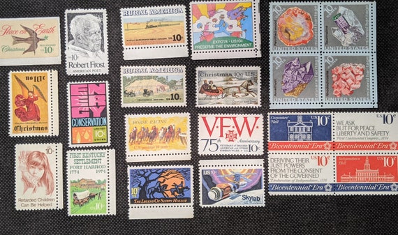 1974 22 US Stamps 10 cent Unhinged Mint 1505-1552 | Etsy