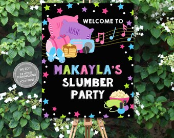Slumber Party Welcome Sign - Etsy
