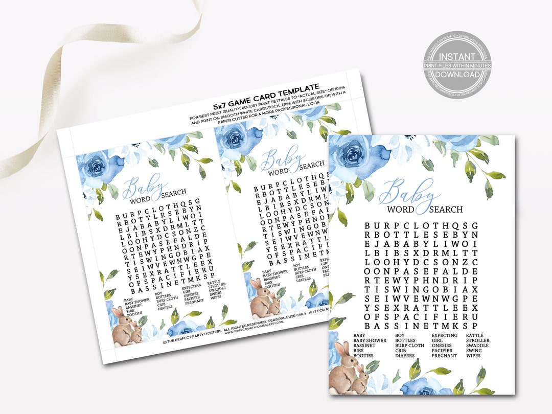 Bee Baby Shower Word Search Game, Baby Shower Games, Baby Word Search ...