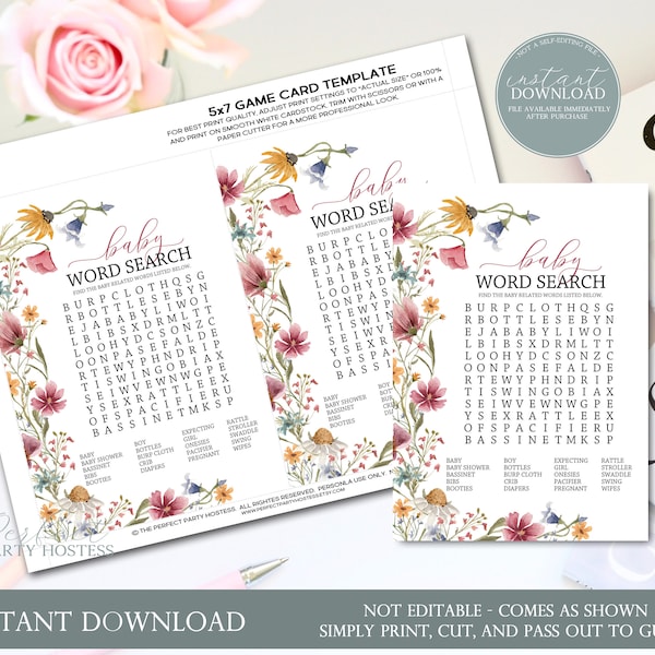 Baby in Bloom Baby Shower Games - Etsy