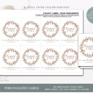 Happy Fall Gift Tags Fall Wreath Gift Tags Fall Appreciation Fall ...