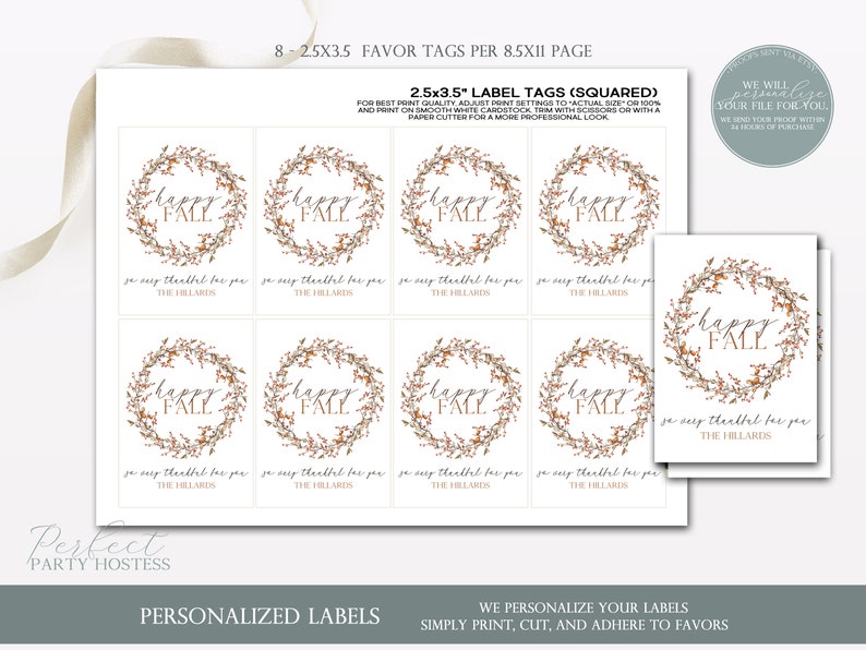 Happy Fall Gift Tags Fall Wreath Gift Tags Fall Appreciation - Etsy