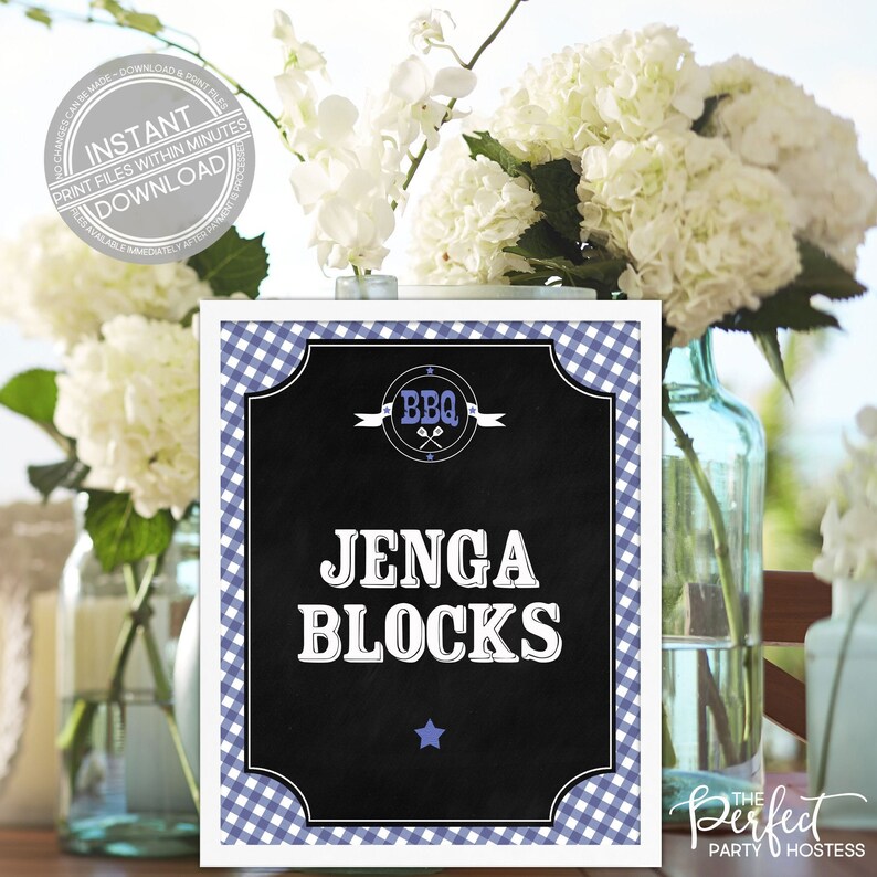 Jenga Game Jenga Game Sign Printable Baby Shower Games | Etsy