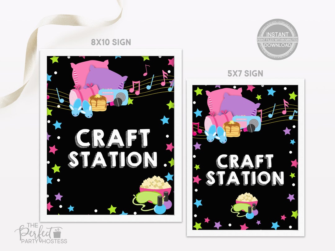 Craft Station Slumber Party Sign Slumber Party Signs - Etsy