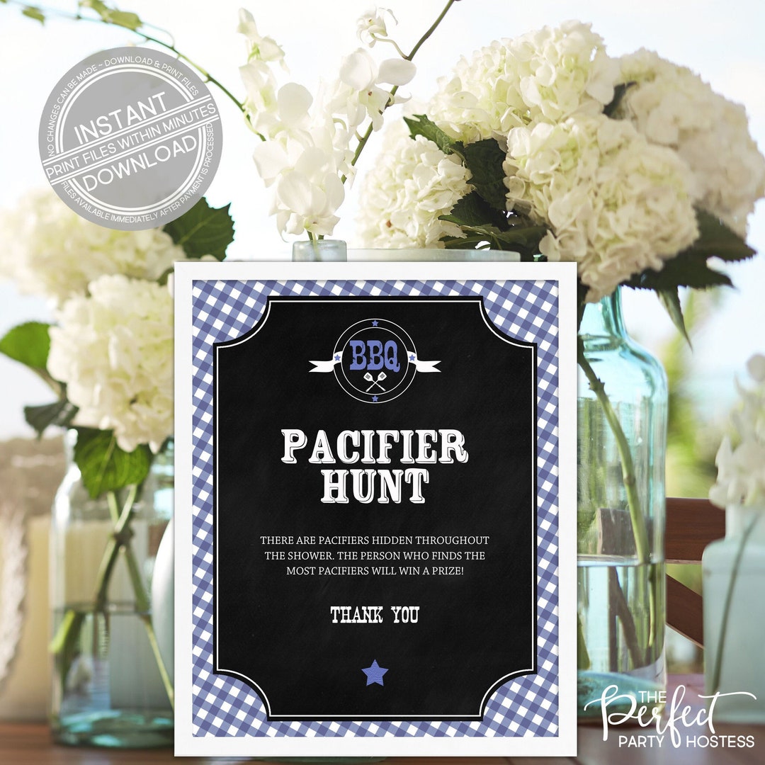 Pacifier Hunt Game, Find the Pacifier Baby Shower Game, Printable Baby ...