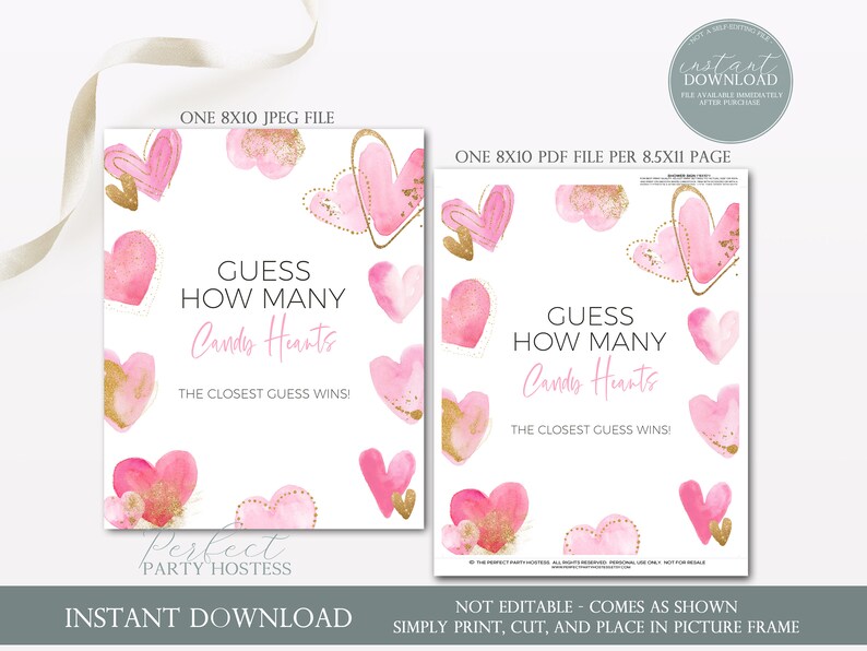 Guess How Many Sign, Guess How Many, How Many Bridal Shower Game How ...