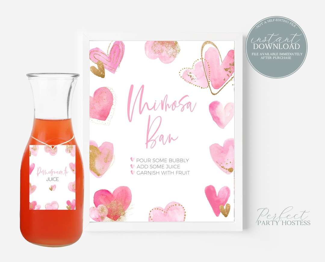 Mimosa Bar Sign Printable, Valentine Mimosa Bar Sign, Mimosa Bar ...