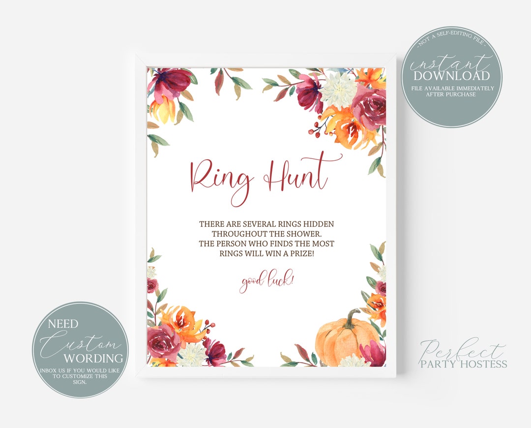 Ring Hunt Game, Find the Ring Bridal Shower Game, Printable Bridal ...