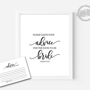 Advice for the Bride Sign and Cards Advice for the Bride - Etsy