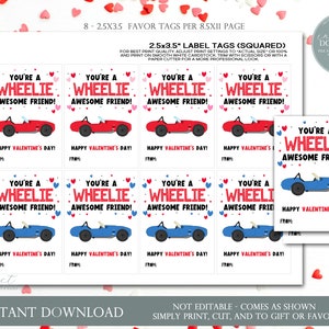 You Are a Wheelie Awesome Friend Valentine's Day Card, Race Car ...