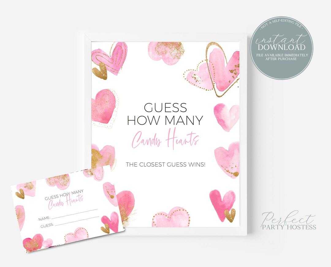 Guess How Many Sign, Guess How Many, How Many Bridal Shower Game How ...