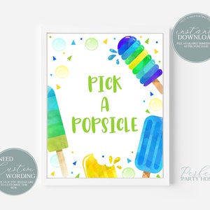 Popsicle Party Treat Sign Please Take a Popsicle Popsicle Birthday ...