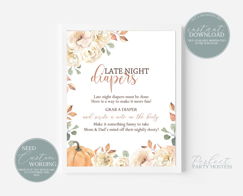 Late Night Diapers Sign Late Night Diapers Printable - Etsy
