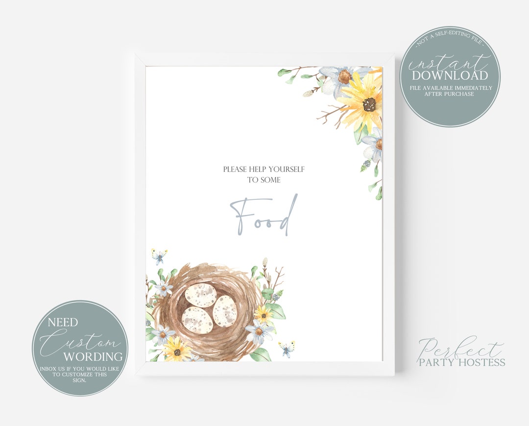 Ready to Hatch Baby Shower Food Sign, 8x10 Food Sign, Printable Food ...