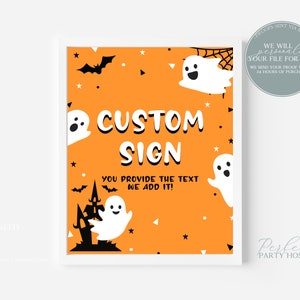 Custom Halloween Party Sign Custom Halloween Birthday Party Sign ...