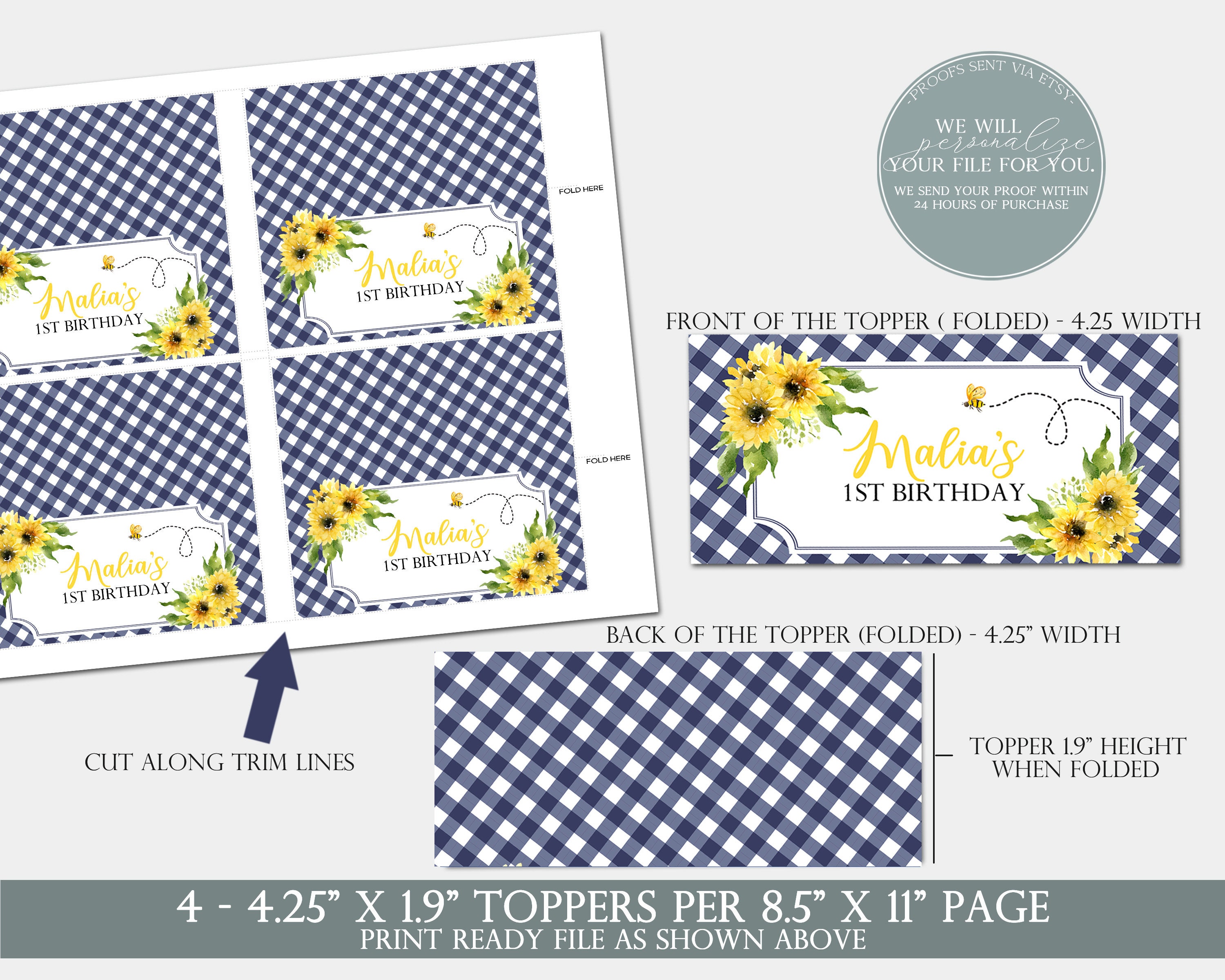 Birthday Treat Bag Toppers Printable Bag Topper Candy Bag Labels ...