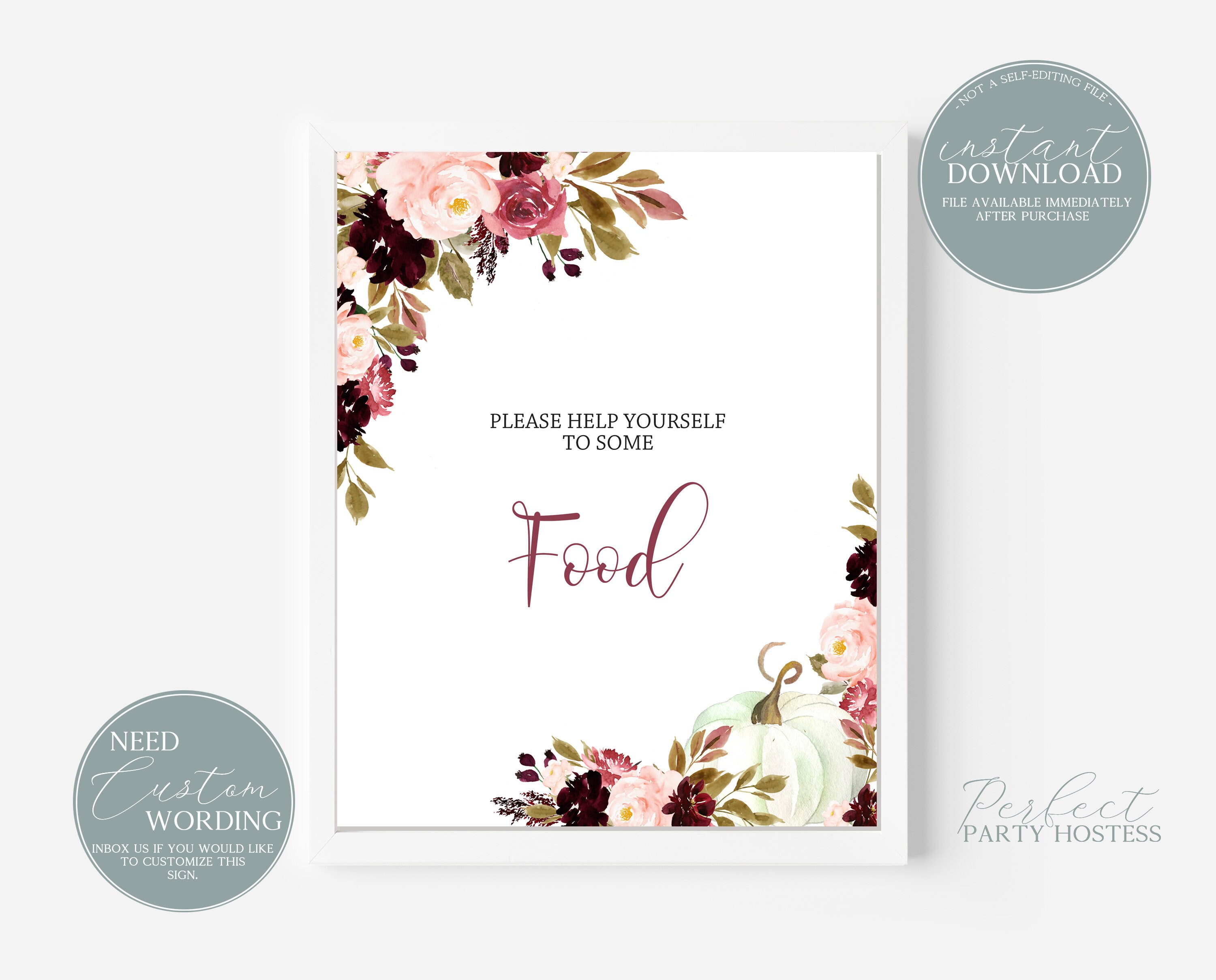 Food Sign Food Sign Printable Food Sign Food Table Baby - Etsy